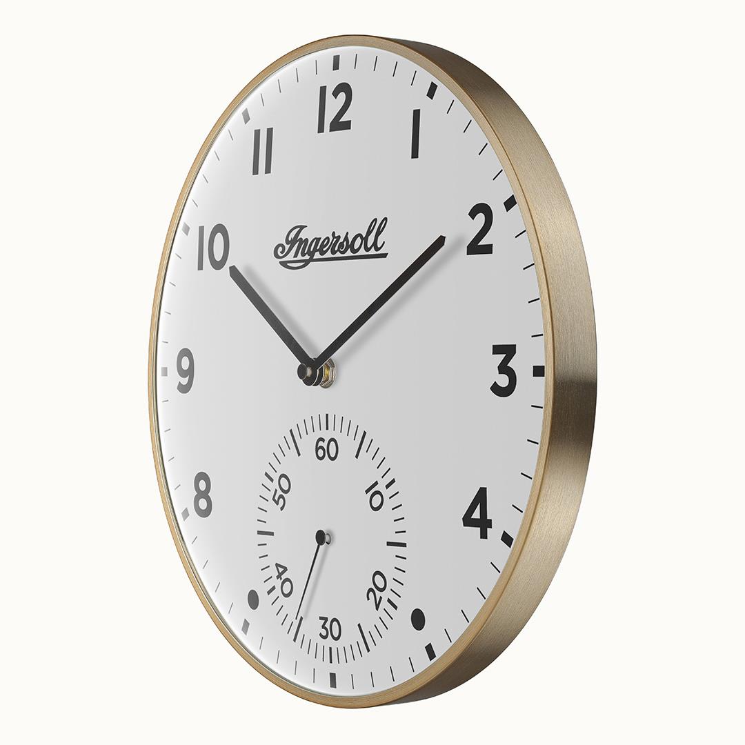 IC003GW INGERSOLL QUARTZ 30CM WALL CLOCK - GOLD/WHITE – Ingersoll 1892 - US