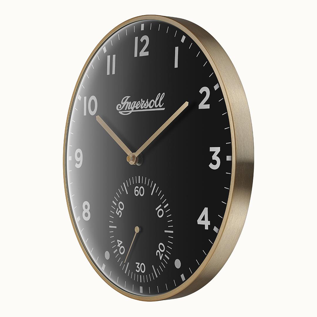 IC003GB INGERSOLL QUARTZ 30CM WALL CLOCK - GOLD/BLACK – Ingersoll 1892 - US